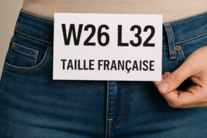Taille W26 L32 femme : quelle équivalence en taille française